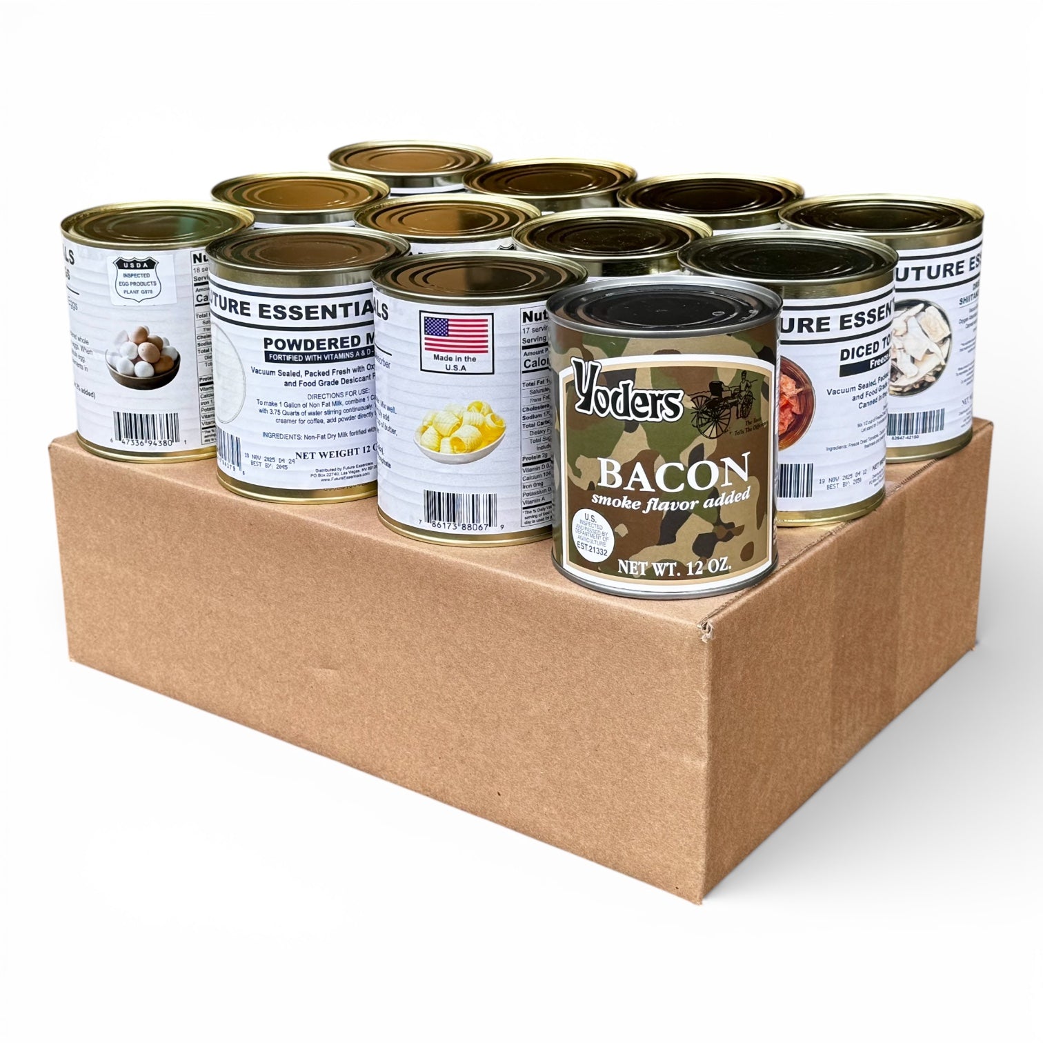 Long Shelf Life Omelette Variety 12 cans total - bacon, eggs, milk ...