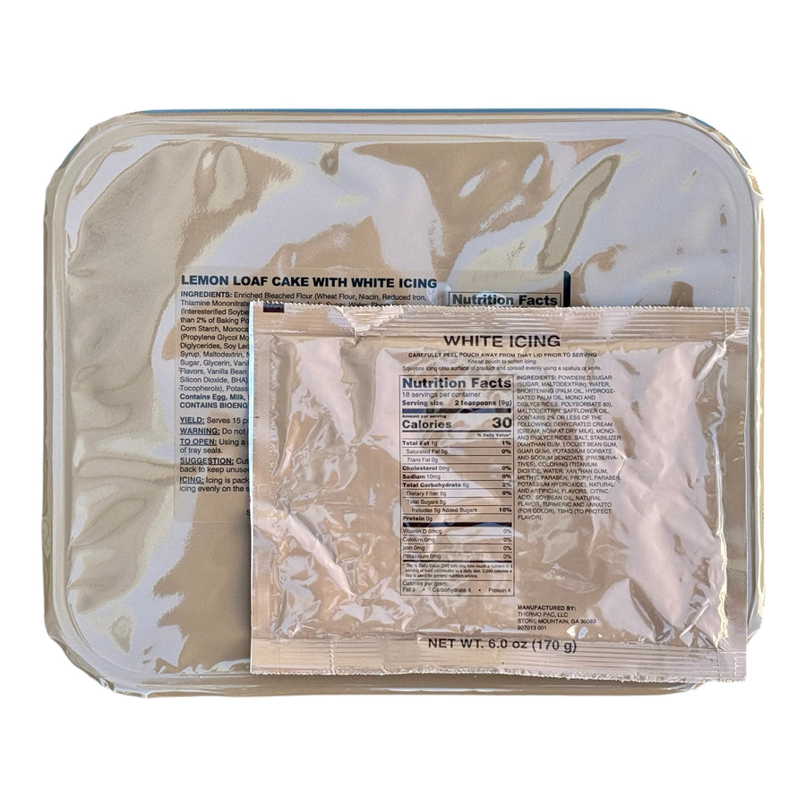 MRE Tray Pack Lemon Loaf with White Icing UGR Component
