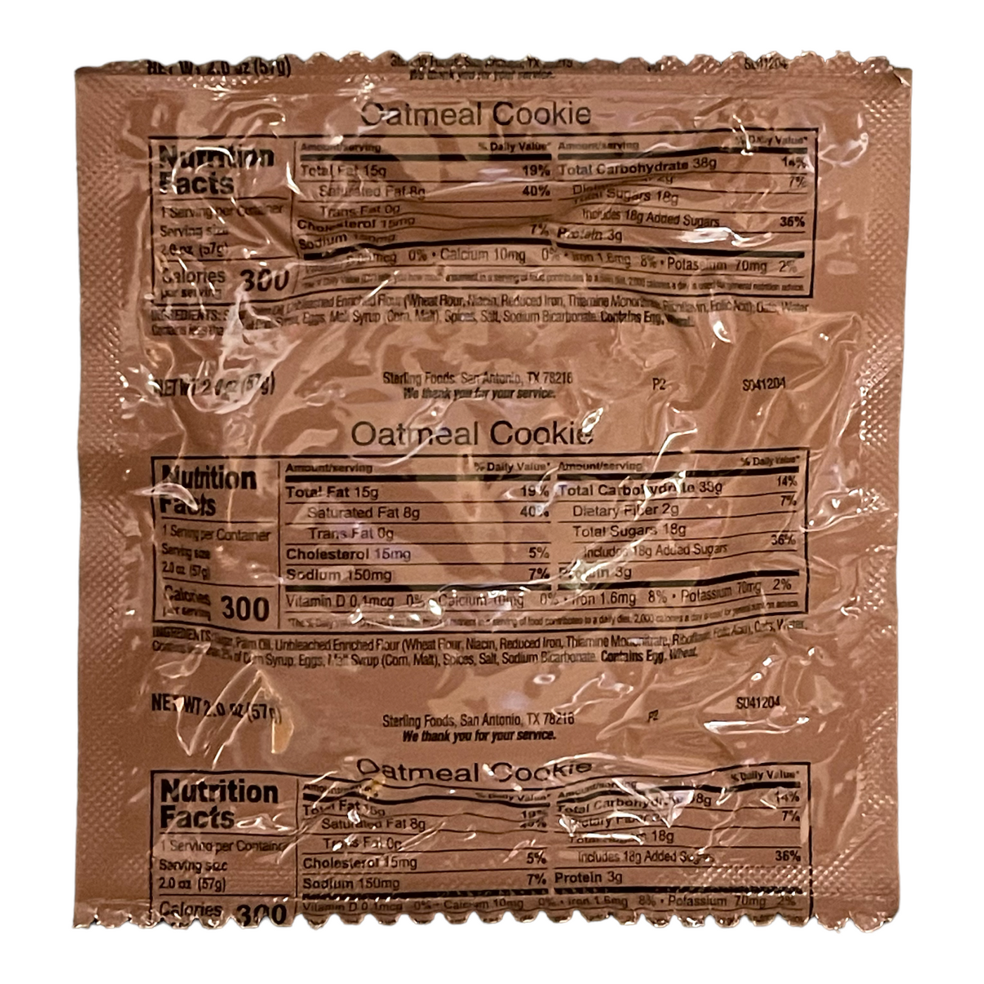 MRE Oatmeal Cookie