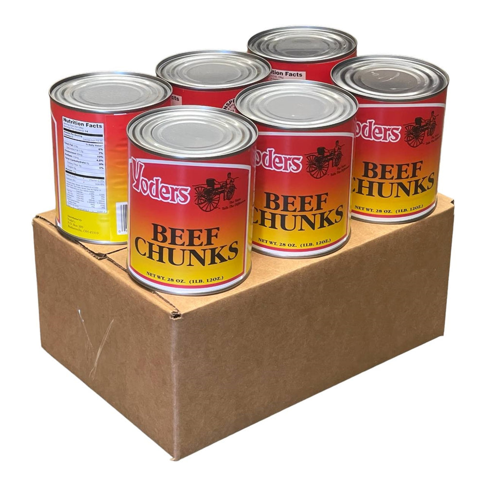 Yoder’s Canned Beef Chunks | 28 oz can | Real USA Beef | Fully Cooked
