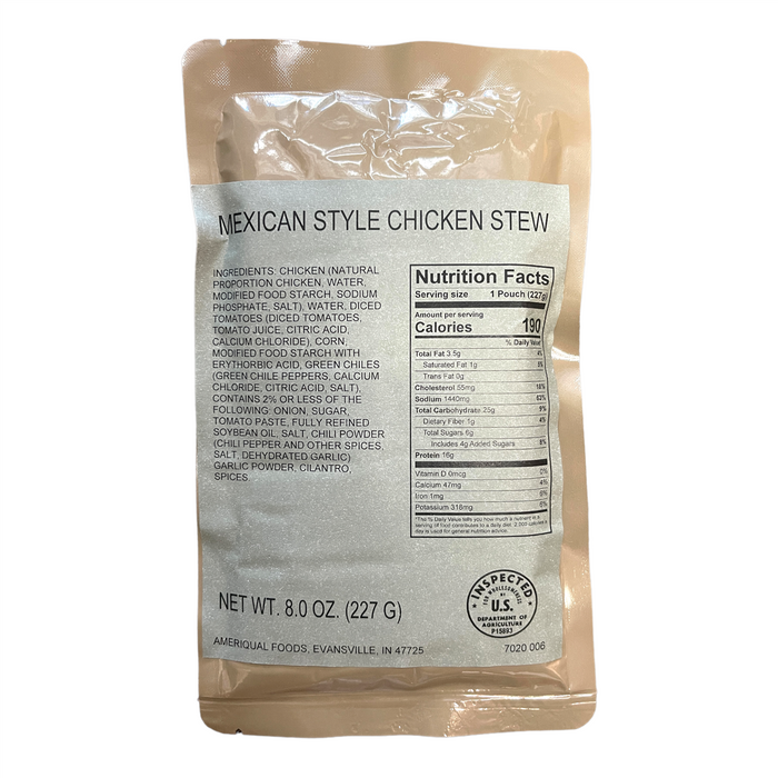 MRE Entree Mexican Chicken Stew