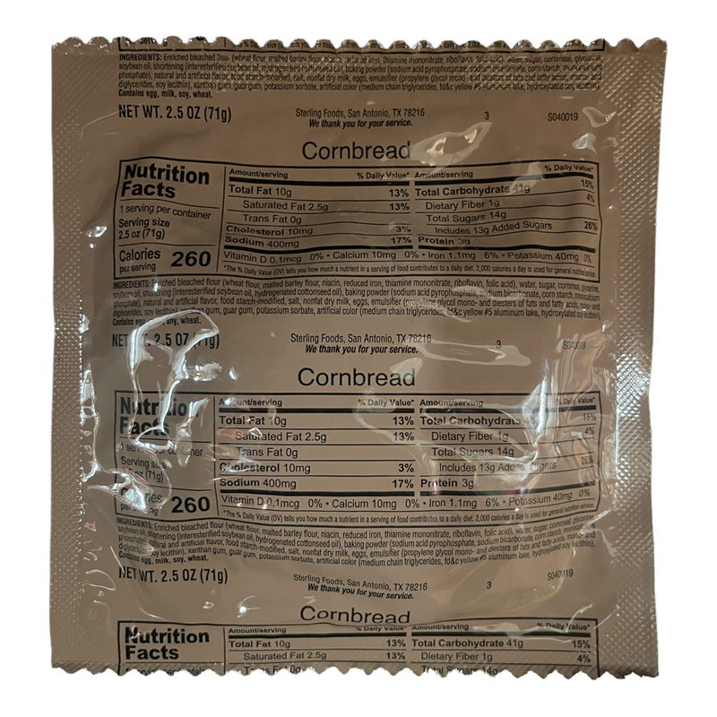 MRE Bread Cornbread TFF