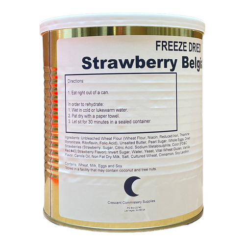 Canned Military Surplus Freeze Dried Strawberry Belgian Waffles