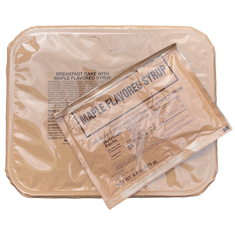 MRE Tray Pack Breakfast Cake with Maple Syrup MREdepot